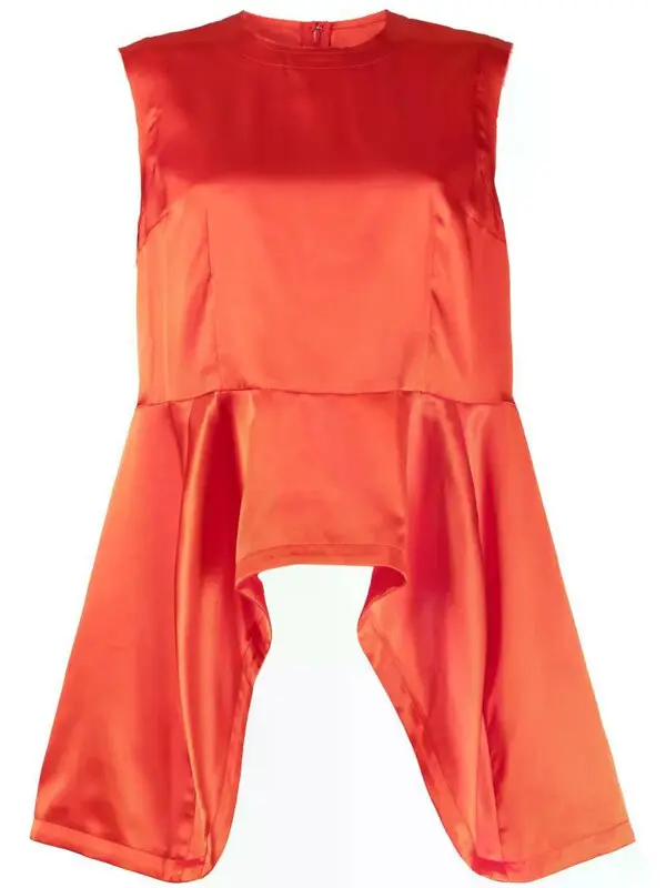 Comme Des Garçons Asymmetric-hem Satin Top