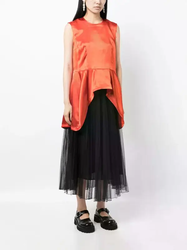 Comme Des Garçons Asymmetric-hem Satin Top