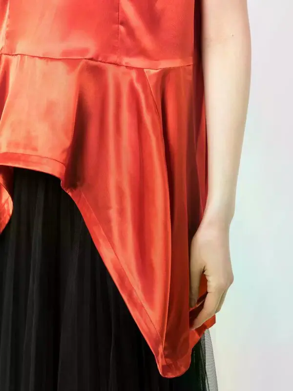 Comme Des Garçons Asymmetric-hem Satin Top