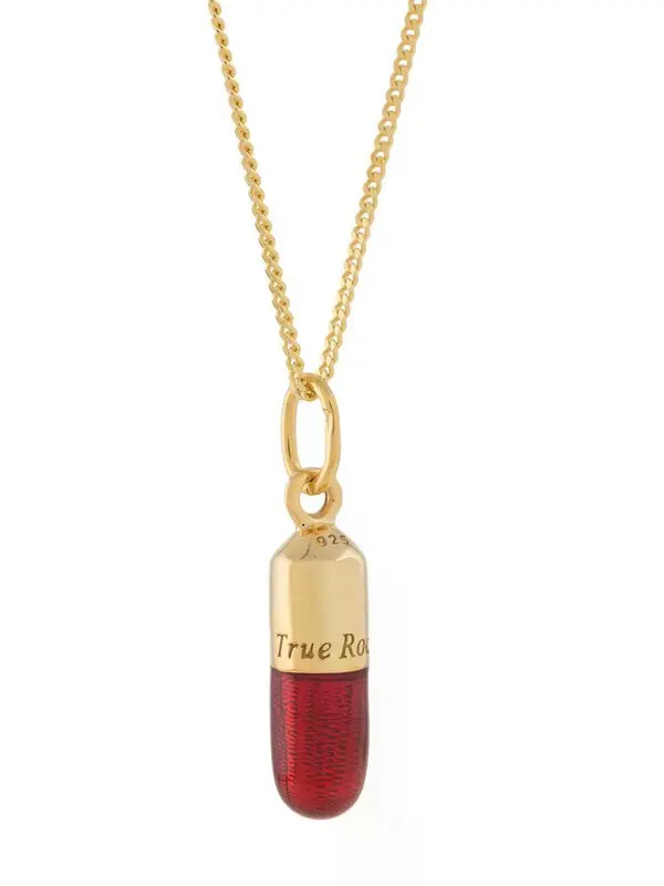 TRUE ROCKS Mini Pill Pendant Necklace - Gold
