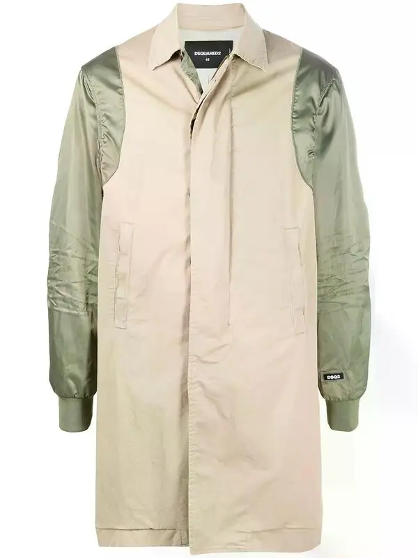 Dsquared2 Contrast-sleeve Single-breasted Coat