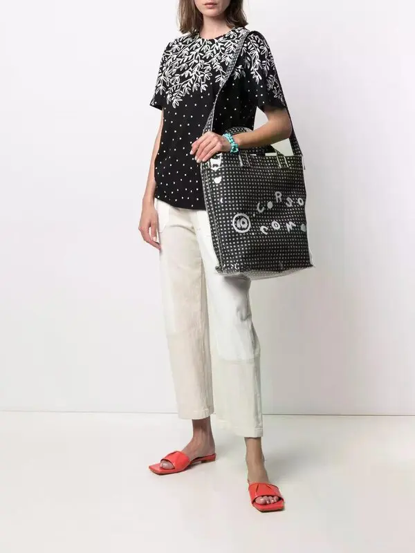 10 CORSO COMO Logo-print Coated Tote Bag - Black