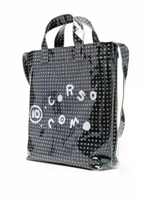 10 CORSO COMO Logo-print Coated Tote Bag - Black