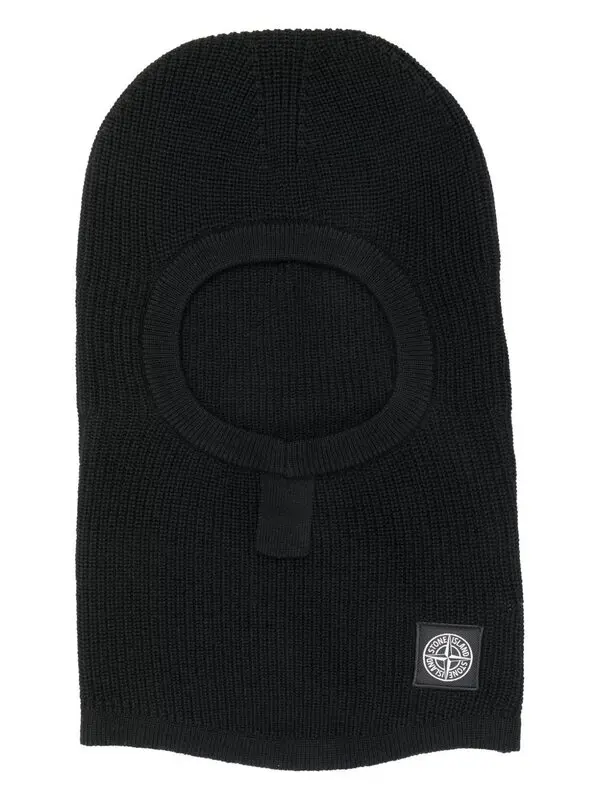 Stone Island Compass-patch Virgin Wool Balaclava - Black