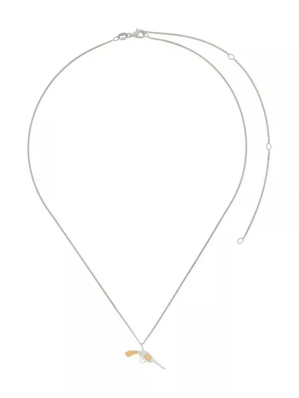 TRUE ROCKS Two-tone Pistol Pendant Necklace - Silver