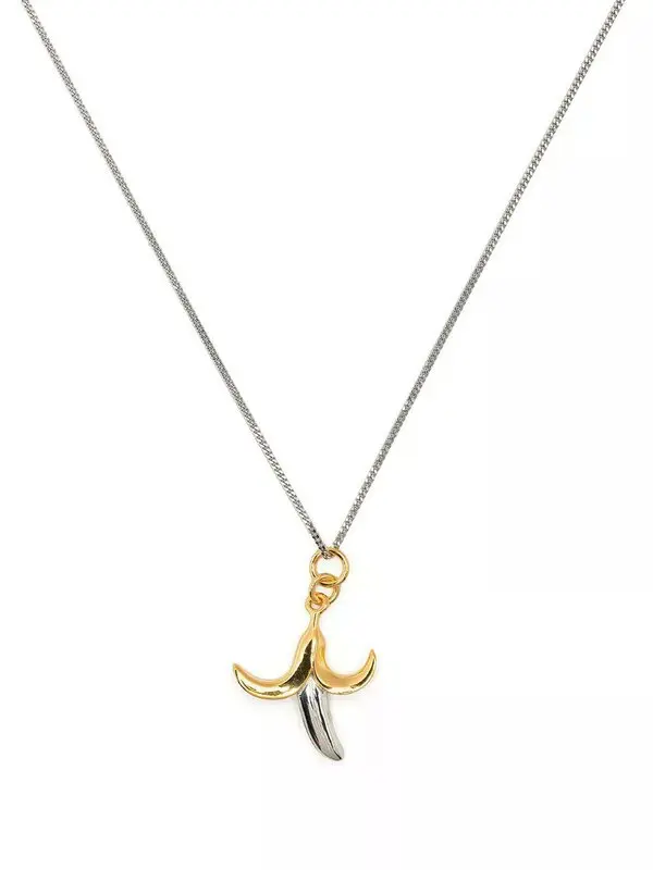 TRUE ROCKS Two-tone Banana-charm Necklace - Silver