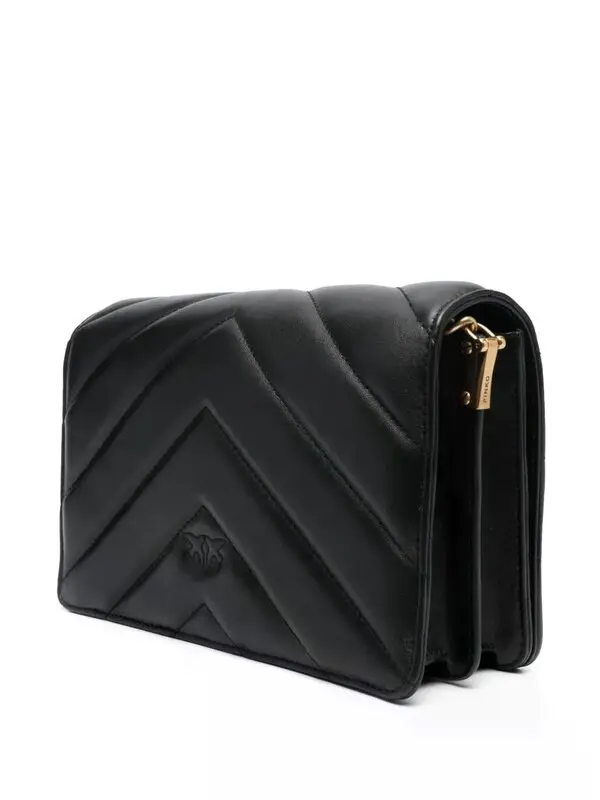 Pinko Love Quilted Leather Shoulder Bag