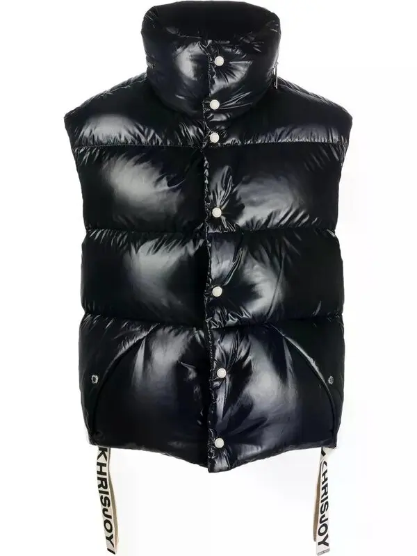 Khrisjoy Logo-drawstring Down Gilet - Black