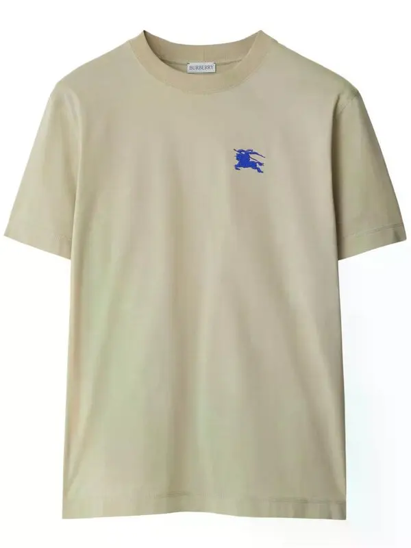 Burberry Ekd-embroidered Cotton T-shirt - Neutrals