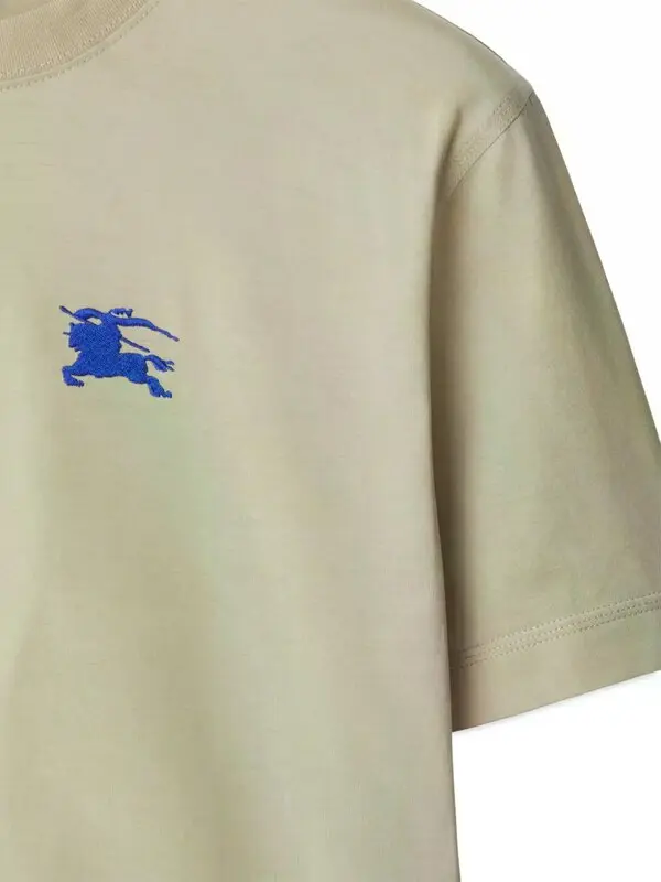Burberry Ekd-embroidered Cotton T-shirt - Neutrals
