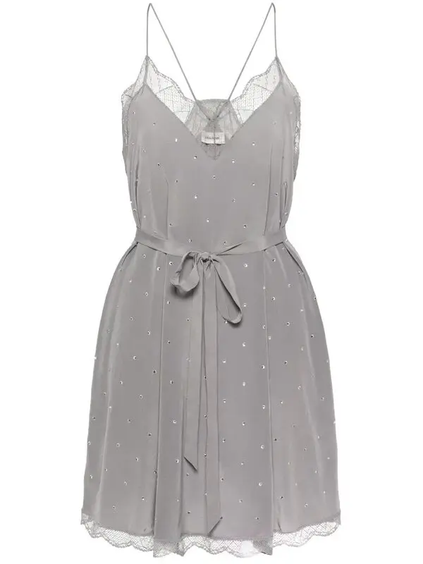 Zadig&Voltaire Ristyz Rhinestone-embellished Mini Dress - Grey