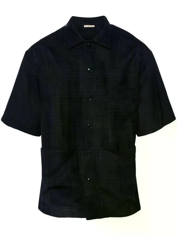 Barena Venezia Checked Camp-collar Shirt - Blue