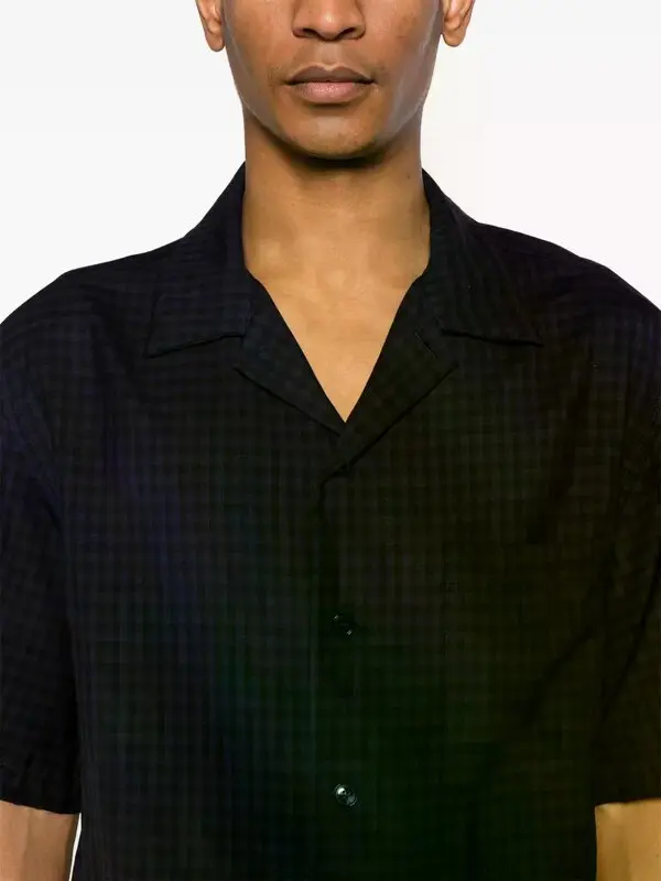 Barena Venezia Checked Camp-collar Shirt - Blue