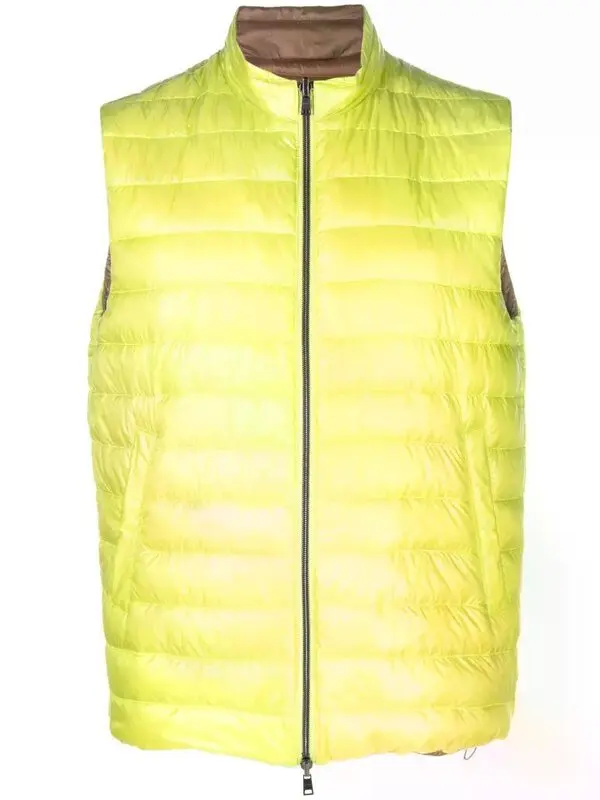 Herno Quilted Reversible Down Gilet - Yellow
