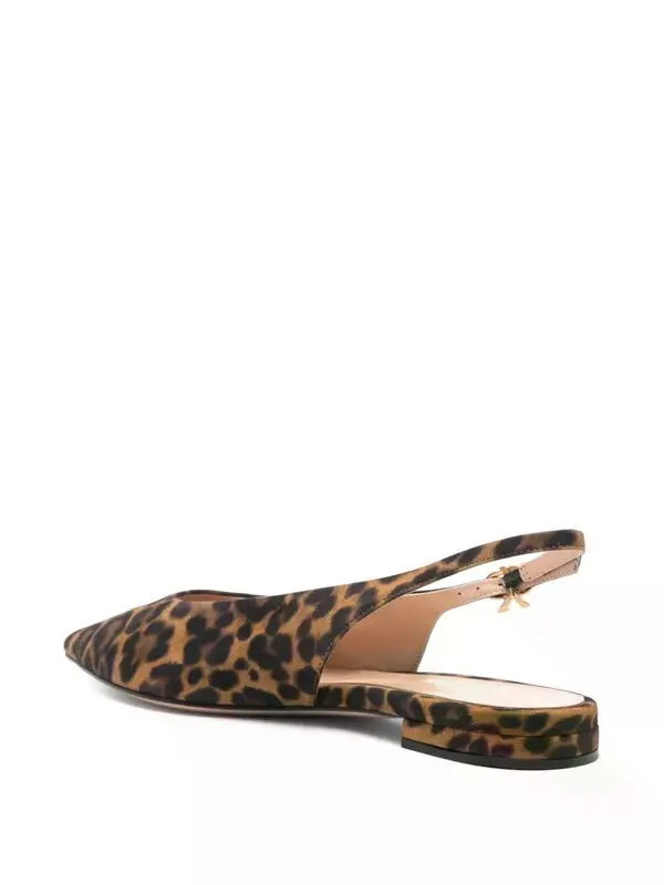 GIANVITO ROSSI Robbie Leopard Print Ballet Flats