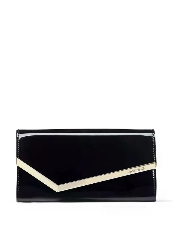 JIMMY CHOO Emmie Patent Leather Clutch - Black