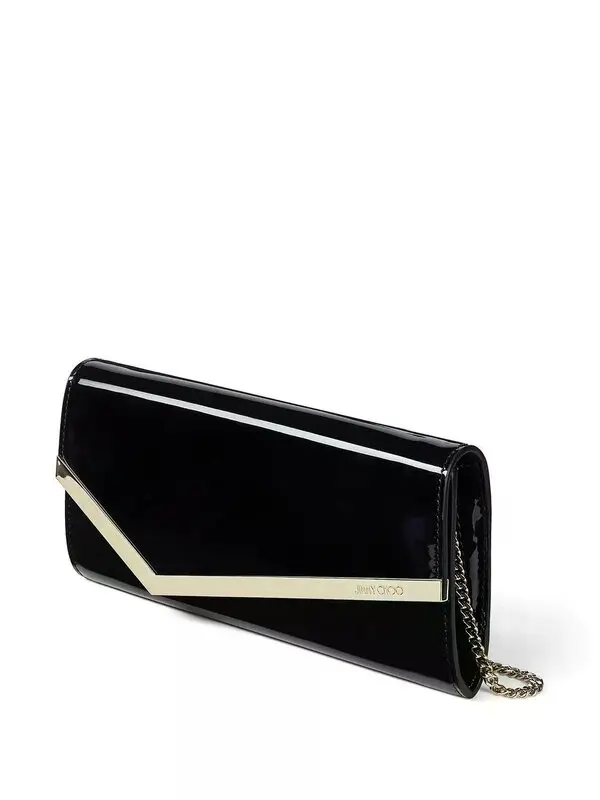 JIMMY CHOO Emmie Patent Leather Clutch - Black
