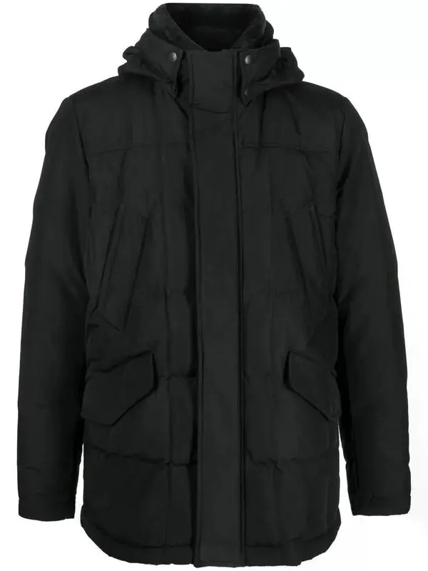 Woolrich Hooded Feather Down Coat - Black