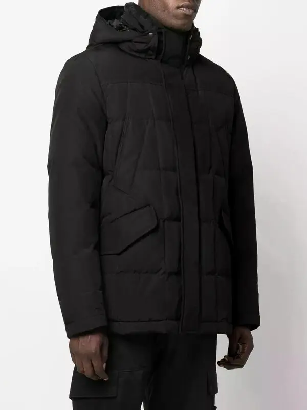 Woolrich Hooded Feather Down Coat - Black