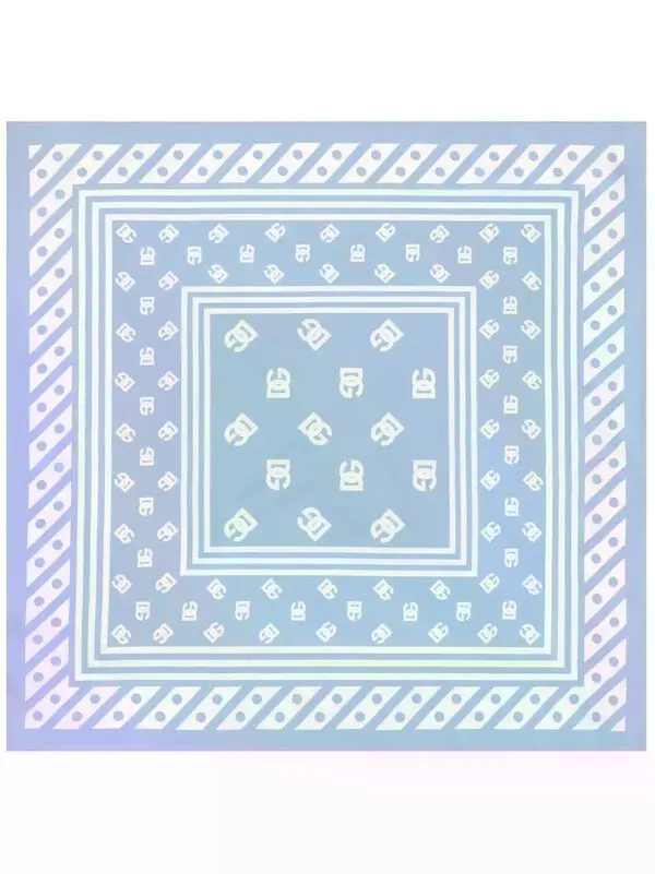 Dolce & Gabbana Dna Logo-print Silk Scarf - Blue