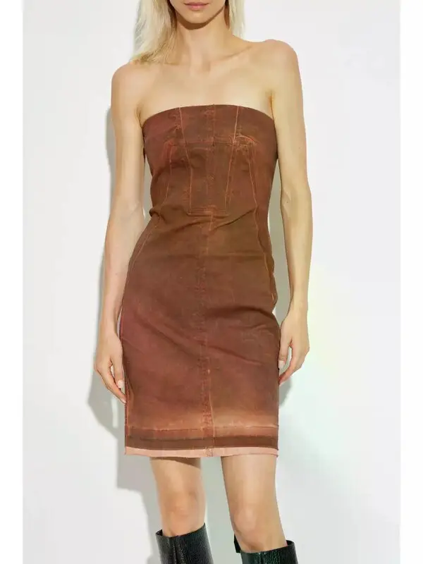 Rick Owens Strapless Denim Mini Dress