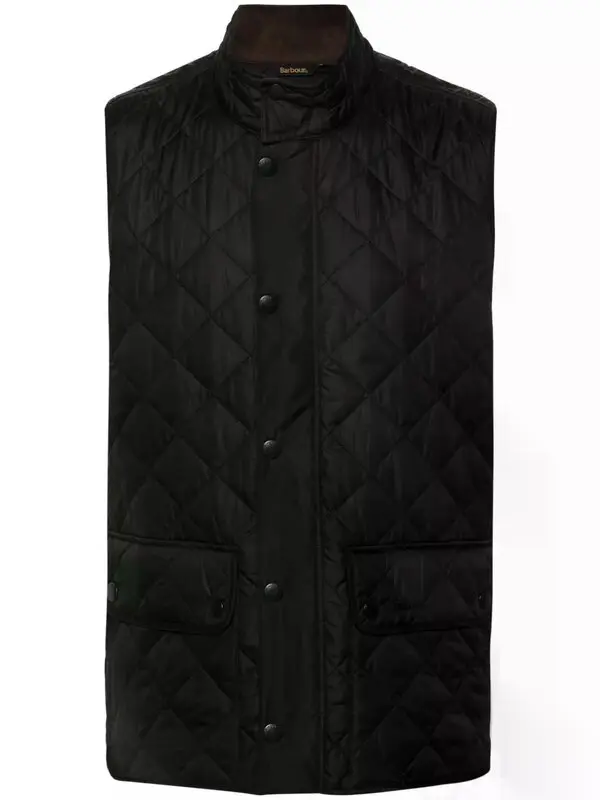 Barbour Diamond-quilted Logo-embroidered Gilet - Black