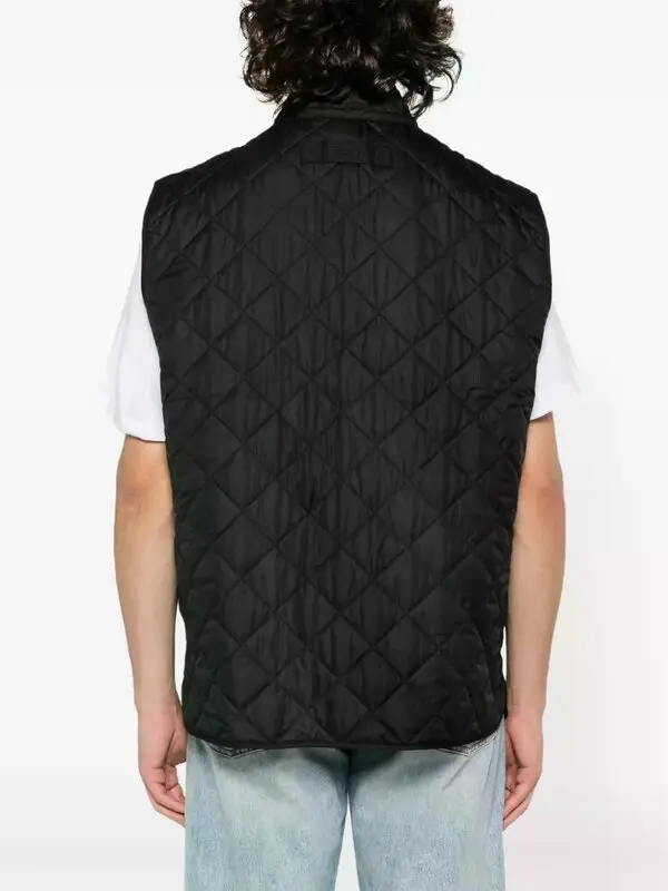 Barbour Diamond-quilted Logo-embroidered Gilet - Black