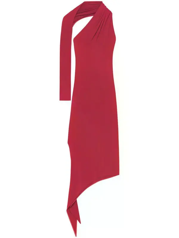 COURREGES Slash Crepe Maxi Dress - Red