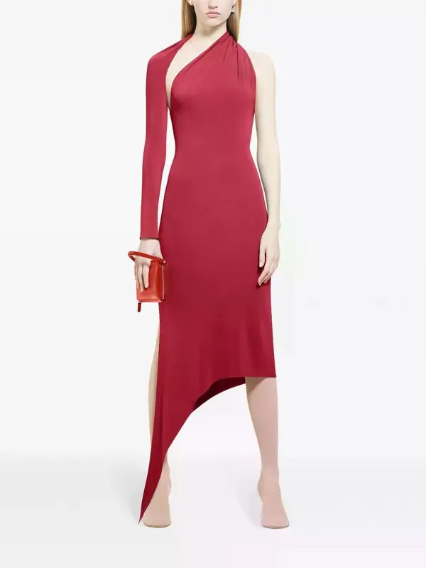 COURREGES Slash Crepe Maxi Dress - Red