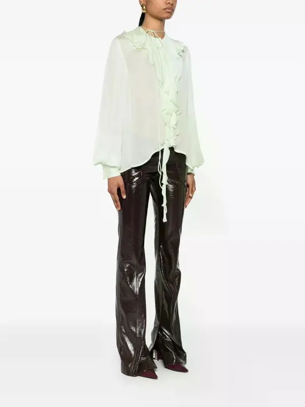 Victoria Beckham Semi-sheer Ruffled Blouse