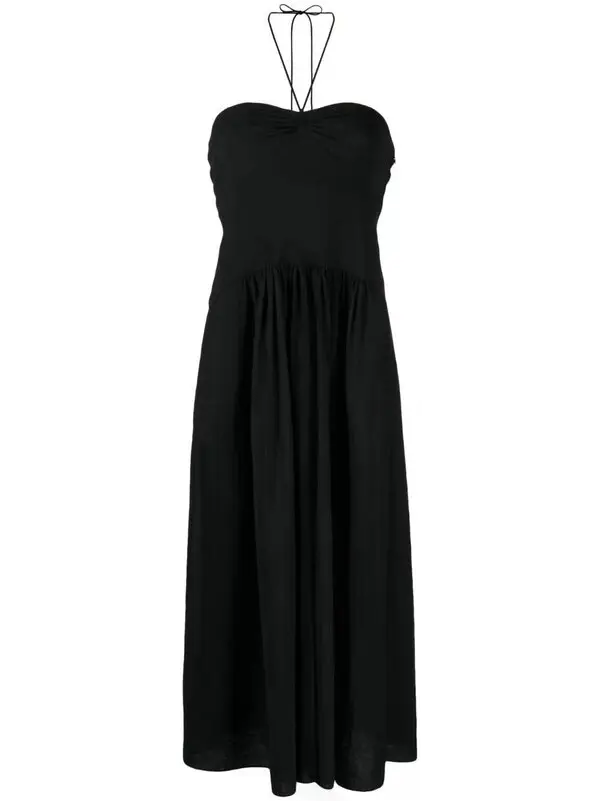 Vince Halterneck Pleated Dress