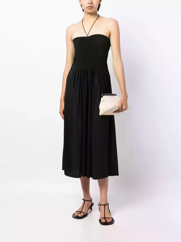 Vince Halterneck Pleated Dress