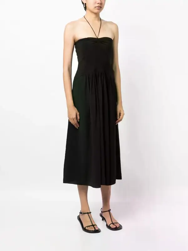 Vince Halterneck Pleated Dress