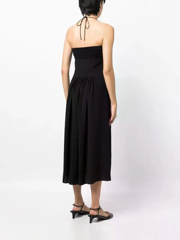 Vince Halterneck Pleated Dress