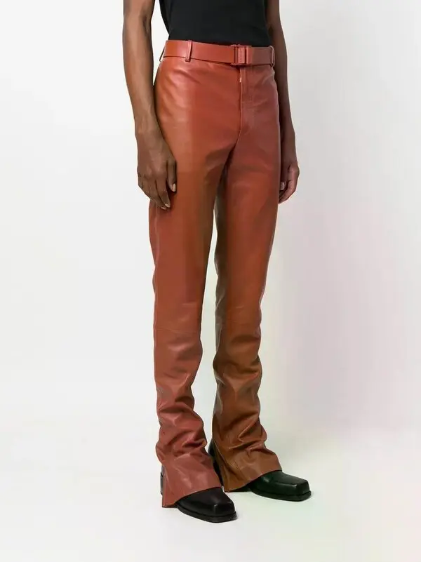 Off-White Lea Buckled Leather Trousers
