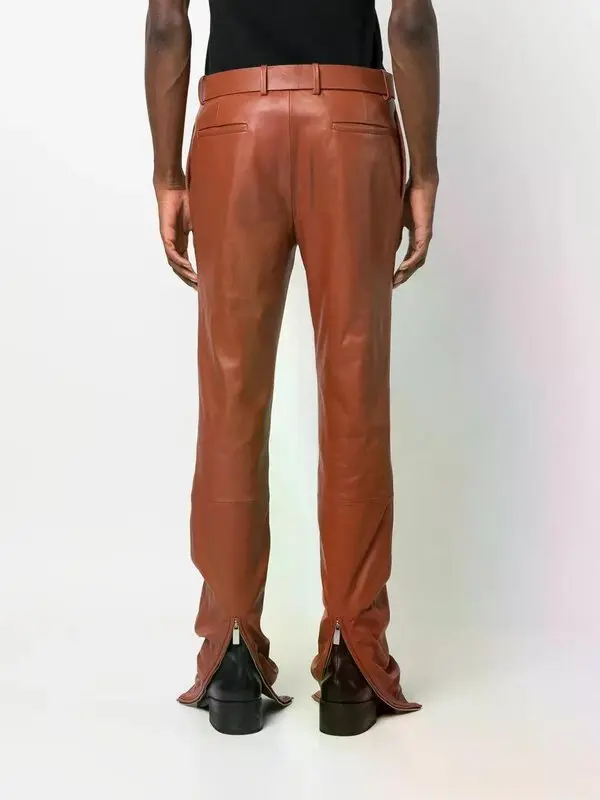 Off-White Lea Buckled Leather Trousers