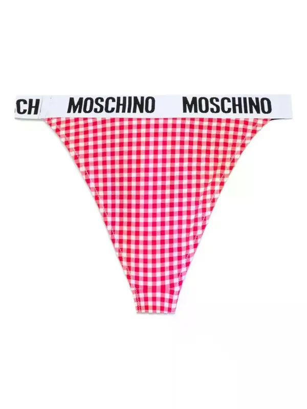 Moschino Gingham-check Bikini Bottoms