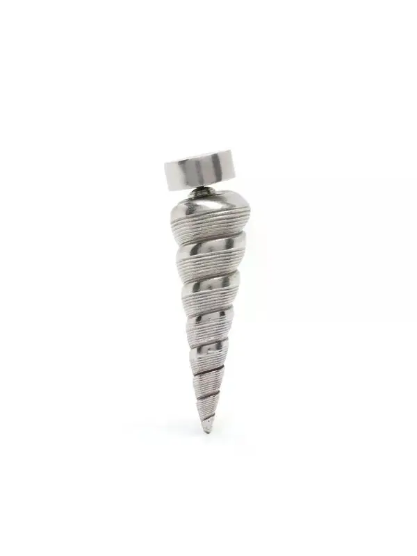 COURREGES Logo-embellished Shell Earring - Silver