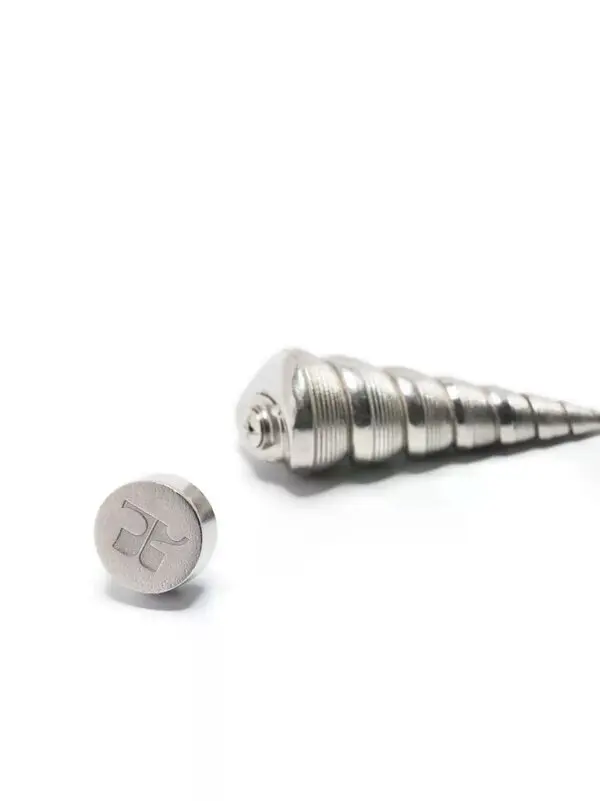 COURREGES Logo-embellished Shell Earring - Silver