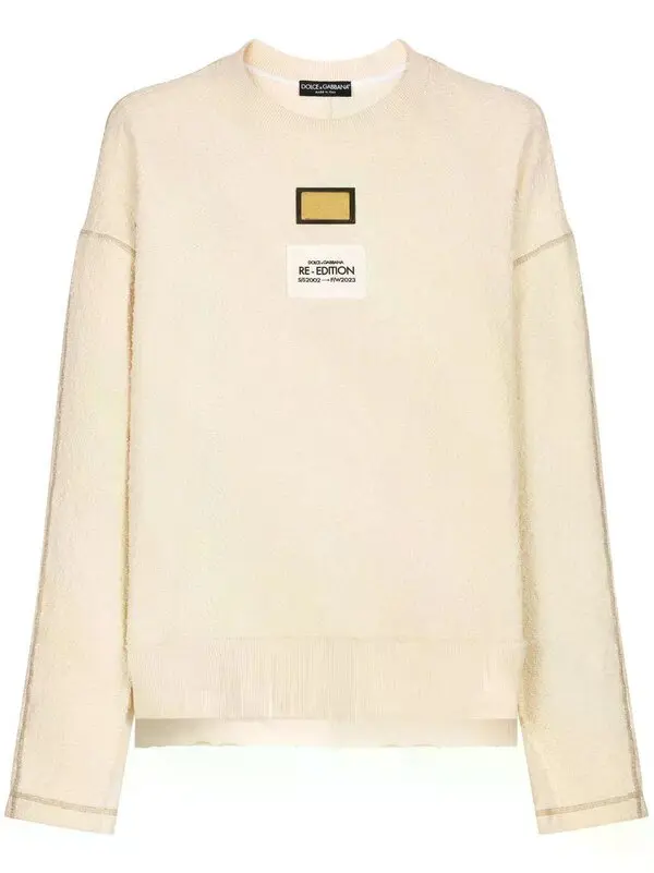 Dolce & Gabbana Logo-patch Textured Sweatshirt