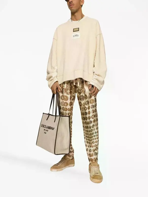 Dolce & Gabbana Logo-patch Textured Sweatshirt