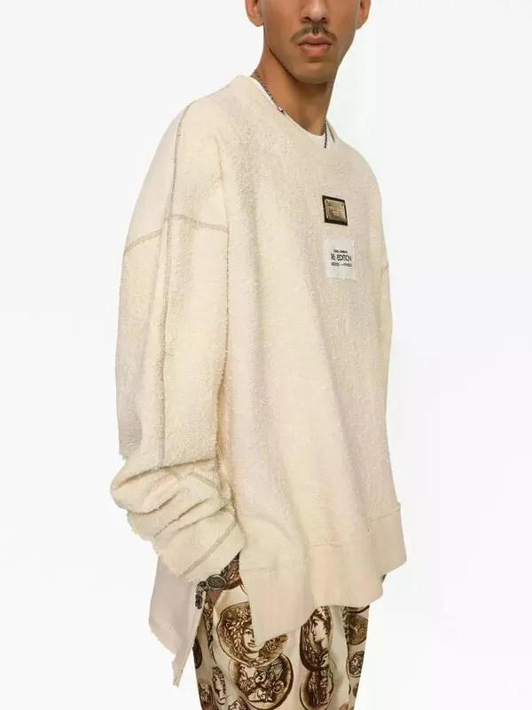 Dolce & Gabbana Logo-patch Textured Sweatshirt