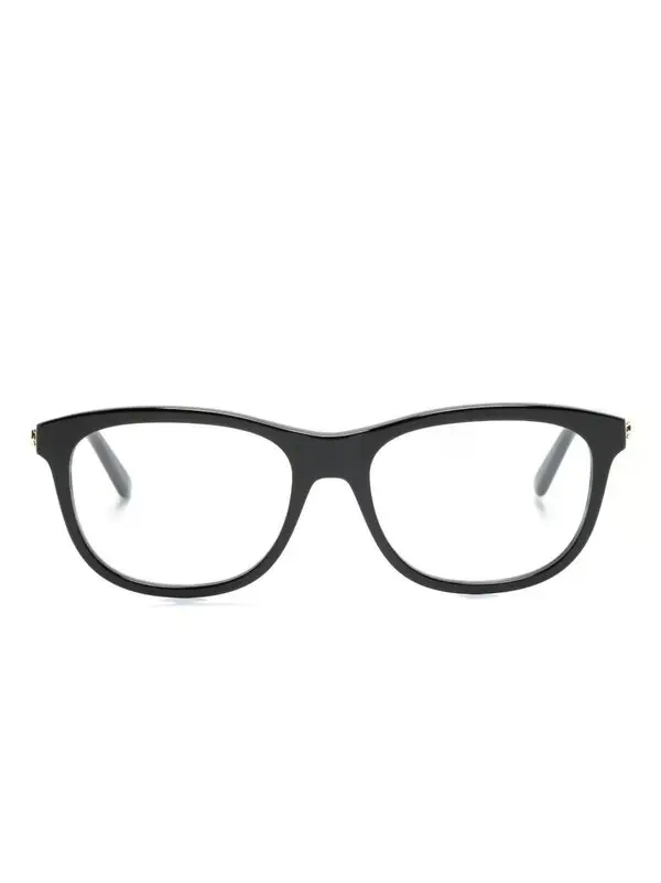 Gucci Logo-plaque Rectangle-frame Glasses - Black