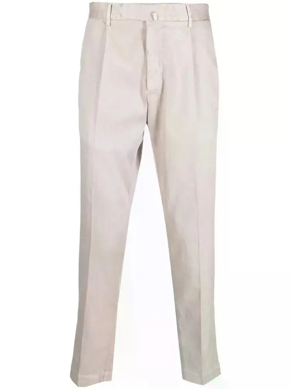 DELL'OGLIO Pleated Tapered-leg Trousers - Neutrals
