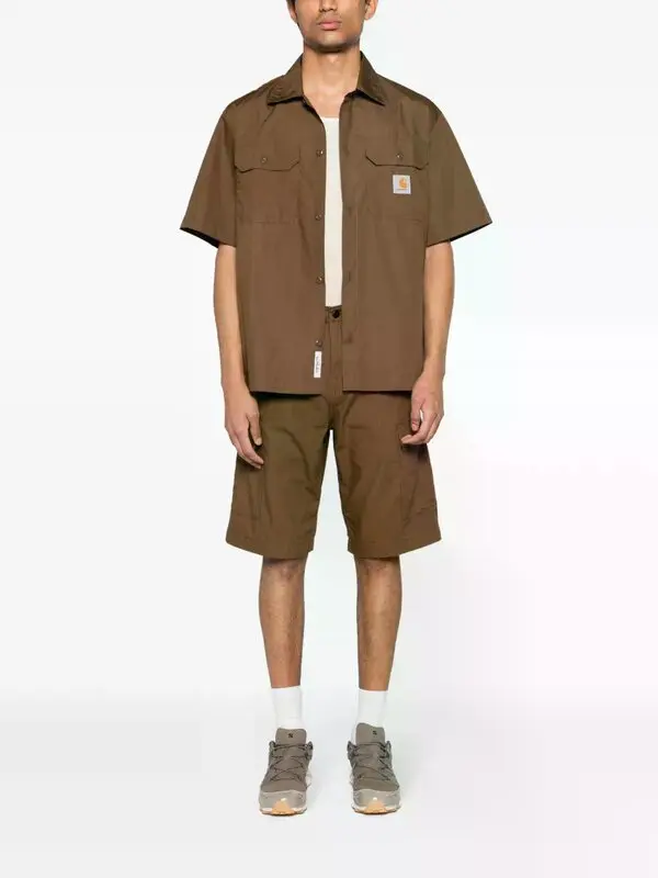 Carhartt Work In Progress Logo-patch Cargo Shorts - Brown