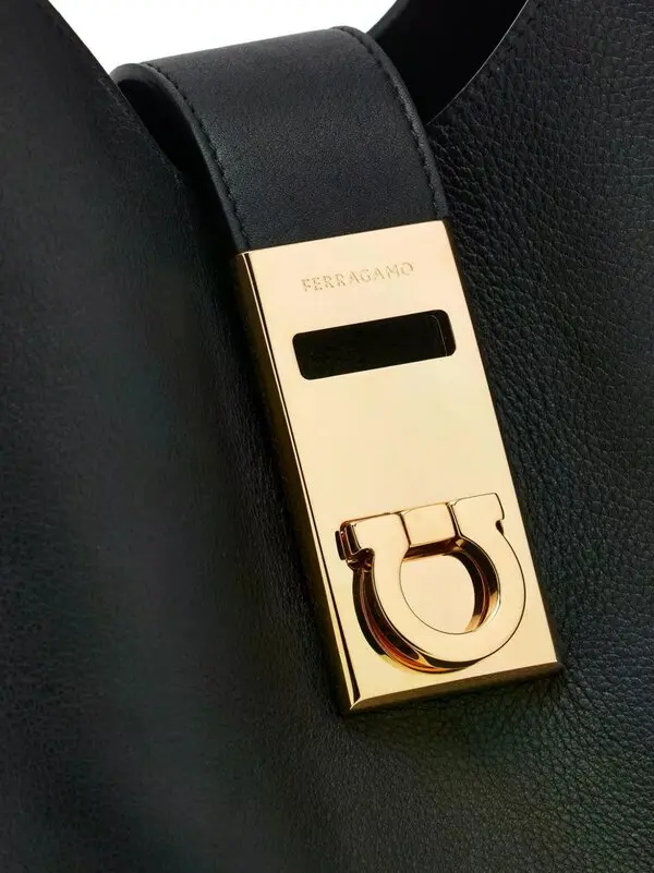 FERRAGAMO Medium Gancini Buckle Leather Bag