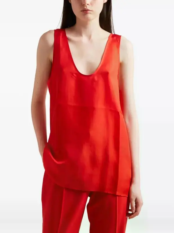 Another Tomorrow Sleeveless V-neck Top