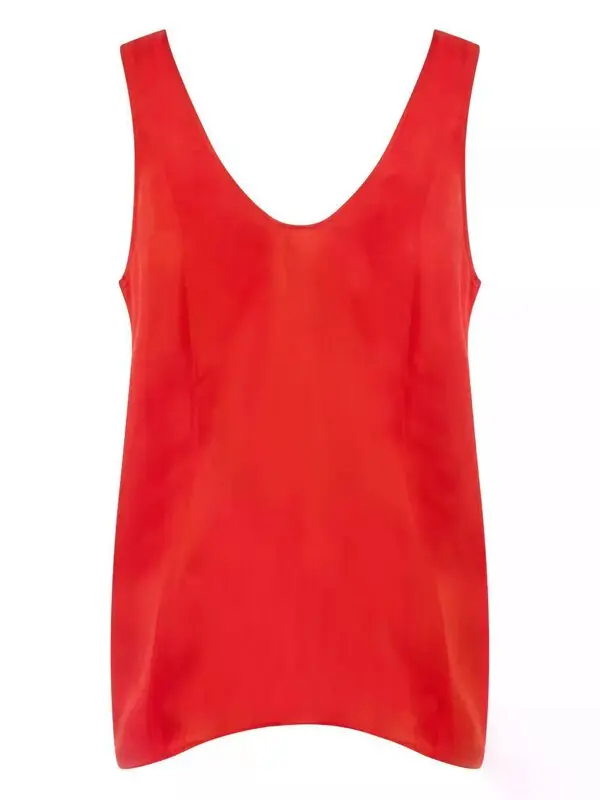 Another Tomorrow Sleeveless V-neck Top
