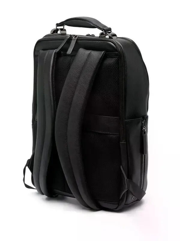 PIQUADRO Logo-patch Leather Backpack