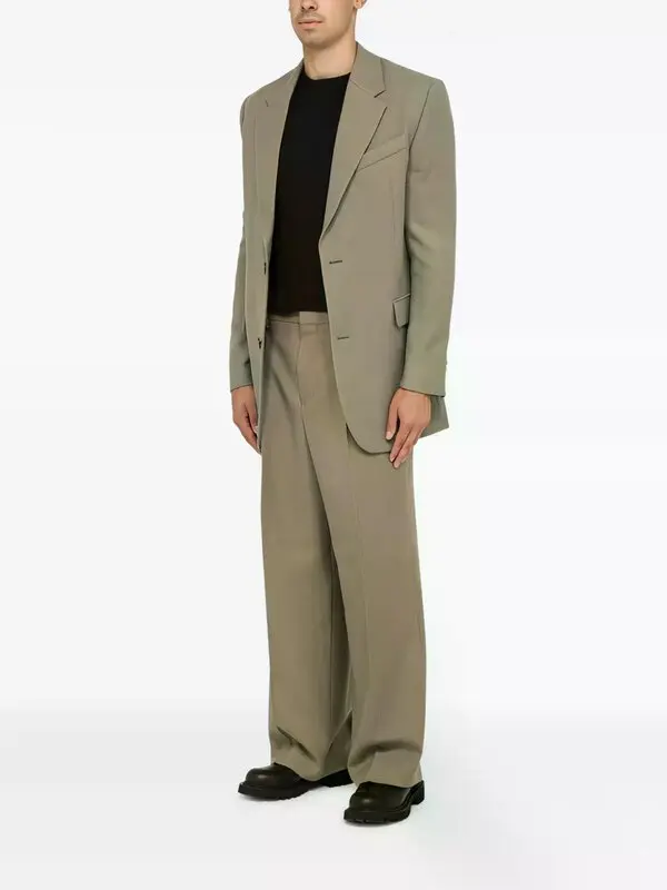 AMI Paris Single-breasted Virgin-wool Blazer - Neutrals
